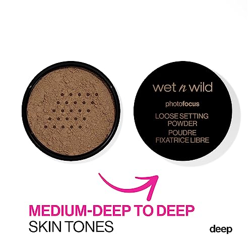 wet n wild Photo Focus Loose Baking Setting Powder, Highlighter Makeup, Fair to Medium & Tan Skin Tones, Translucent