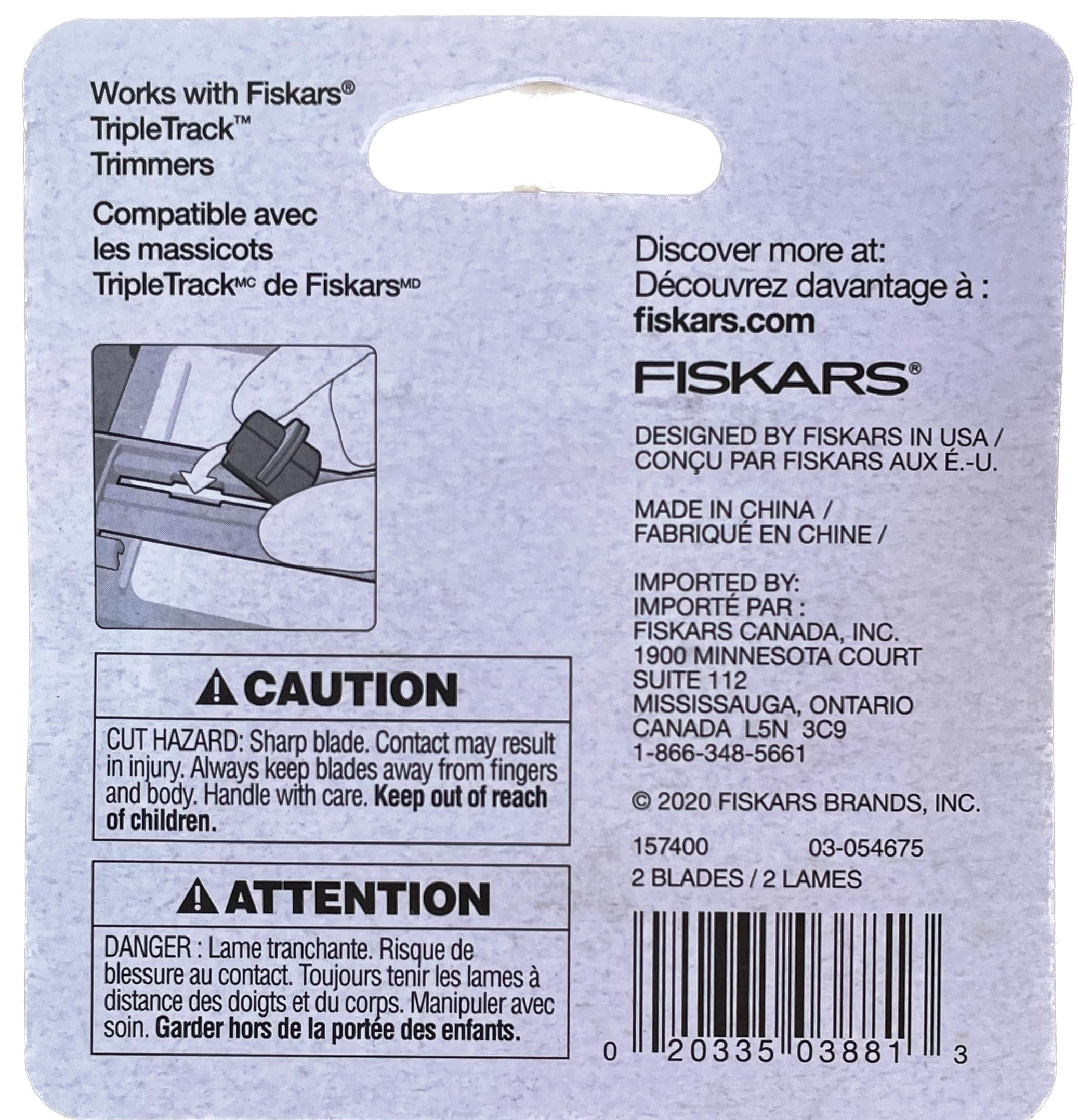 Fiskars 157400-1001 Titanium TripleTrack High Profile Cutting Replacement Blades- 2 Pack