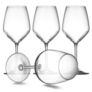 Paksh - 8 piece - Italian Red Wine Glasses 18 Ounce (4 Pieces) - and White Wine Glasses 15 Ounce (4 Pieces) Bundle, Lead-Free - Wine Glass, Shatter Resistant, Clear