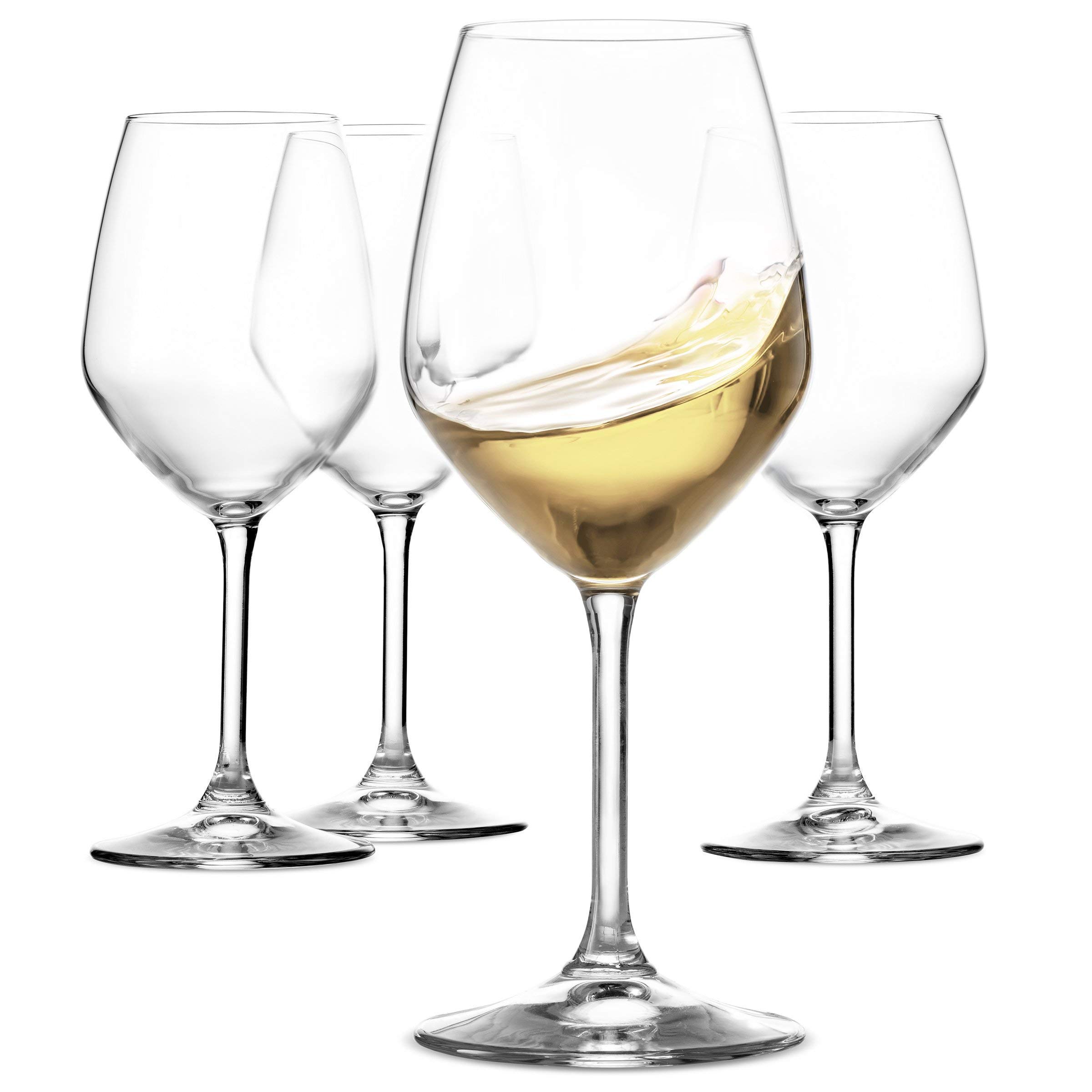 Paksh - 8 piece - Italian Red Wine Glasses 18 Ounce (4 Pieces) - and White Wine Glasses 15 Ounce (4 Pieces) Bundle, Lead-Free - Wine Glass, Shatter Resistant, Clear