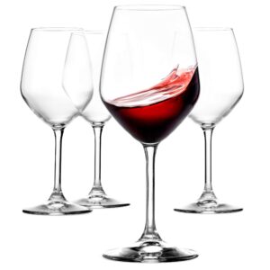 Paksh - 8 piece - Italian Red Wine Glasses 18 Ounce (4 Pieces) - and White Wine Glasses 15 Ounce (4 Pieces) Bundle, Lead-Free - Wine Glass, Shatter Resistant, Clear