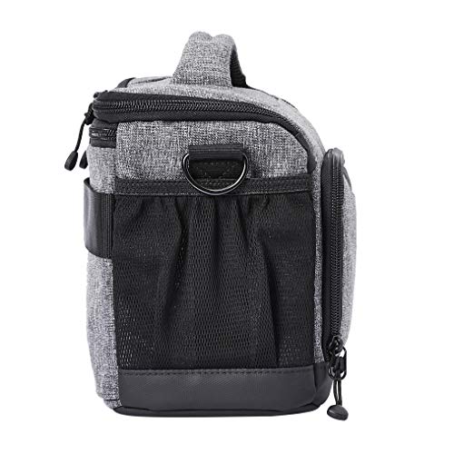 Amazon Basics Compact Camera Shoulder Bag for SLR/DSLR with Waterproof Rain Cover - 10 x 9 x 4 Inches, Gray, Solid