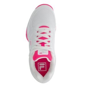 Fila Women's Volley Zone Shoes Sneaker, White/Knockout Pink/White, 7.5