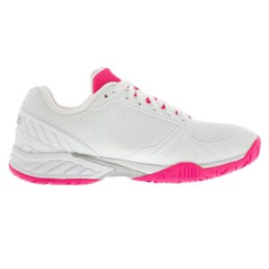 Fila Women's Volley Zone Shoes Sneaker, White/Knockout Pink/White, 7.5