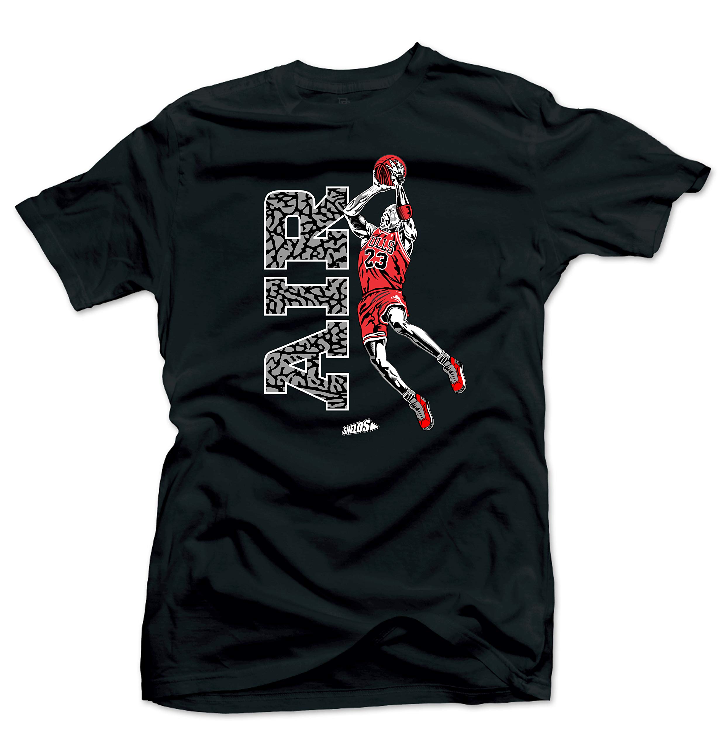 Shirt to Match Jordan Retro 3" Red Cement 2020 Sneaker Tees (Jordan Retro 3 Red Cement Match Shirts- Jordan Retro 3 Red Cement Match Shirts- AIR (Black), M)