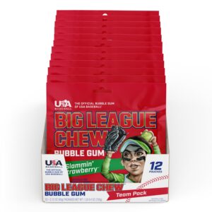 Big League Chew Strawberry Tray + (12 Packs)