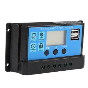 solar charge controller, 60a/50a/40a/30a/20a/10a 12v 24v auto solar charge controller pwm controller dual usb port pwm solar battery pwm lcd display( 60a) regler solar 20 amp