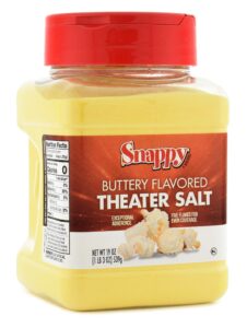 snappy buttery flavored theater popcorn salt, 19 ounce