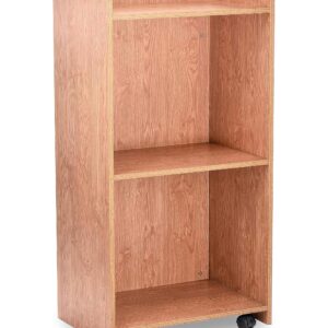 AdirOffice Podium with Wheels, Hostess Stand for Restaurant, Rolling Podium Stand, Medium Oak