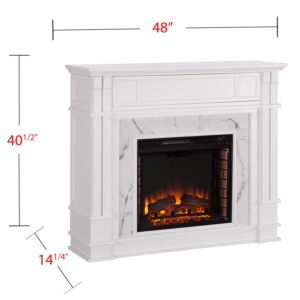 Highgate Faux Cararra Marble Electric Media Fireplace