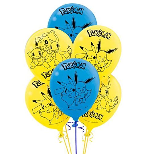 Pokemon™ Party Multicolor Latex Balloons - 12" (6 Pc) - Perfect for Celebrations, Birthdays & Themed Events