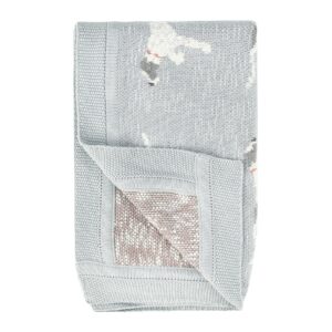 Creative Co-Op DF2527 40" L x 32" W Cotton Knit Baby Dog Blanket, Blue, Small