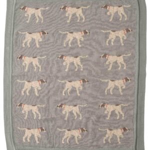 Creative Co-Op DF2527 40" L x 32" W Cotton Knit Baby Dog Blanket, Blue, Small