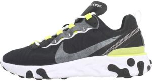 nike womens react element 55 se running trainers cn3591 sneakers shoes (uk 3.5 us 6 eu 36.5, black white lemon venom 001)