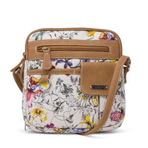 multisac womens multisac north south mini zip around crossbody bag cross body, vienna floral/hazelnut, one size us