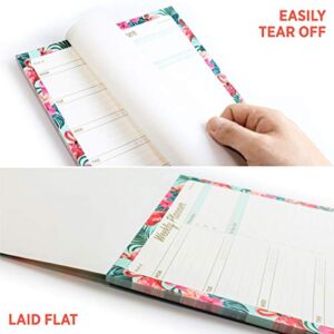 Oriday Weekly Planner Task Organizer Pad - 52 Sheets Undated Tear-away Planning Notepad (7.8x10 Flamingo)