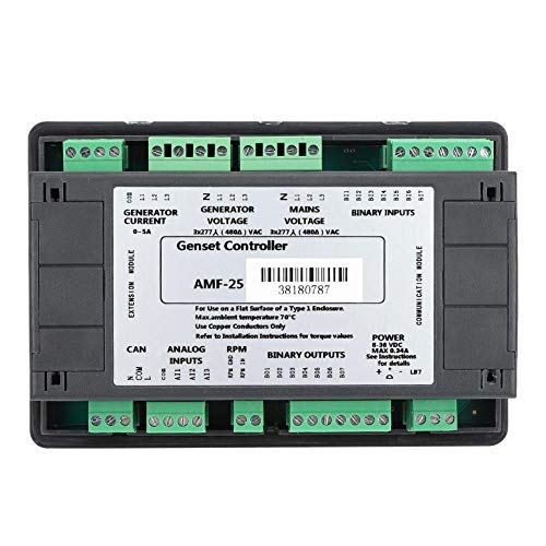 Generator set DC 8-35V AMF-25, generator automatic controller, Automatic or manual start/stop, Generator set measurement U1-U3, I1-I3, Hz, kVA, kW, kVAr, kWh