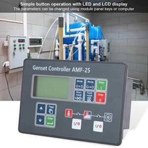 Generator set DC 8-35V AMF-25, generator automatic controller, Automatic or manual start/stop, Generator set measurement U1-U3, I1-I3, Hz, kVA, kW, kVAr, kWh