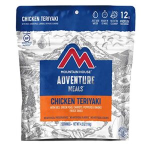 mountain house chicken teriyaki with rice | freeze dried backpacking & camping food | 2 servings | gluten-free