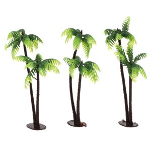 supvox cupcake toppers mini palm tree 3pcs palm model trees scenery model miniature plastic artificial layout rainforest diorama building model trees simulation palm tree fake tree