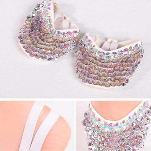 1 Pair Contemporary Pirouette Dance Half Sole Crystal Stretch Lyrical Turning Shoes for Ballet Jazz Girls Women Size L