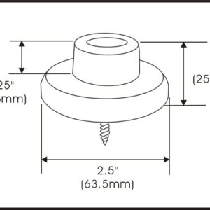 QCAA Stainless Steel Wall Mount Concave Door Stop, 2-1/2" Diameter, ORB Oil Rubbed Bronze, 2 Pack