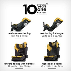 Diono Radian 3QXT 4-in-1 Rear and Forward Facing Convertible Car Seat, Safe Plus Engineering, 4 Stage Infant Protection, 10 Years 1 Car Seat, Slim Fit 3 Across, Yellow Mineral