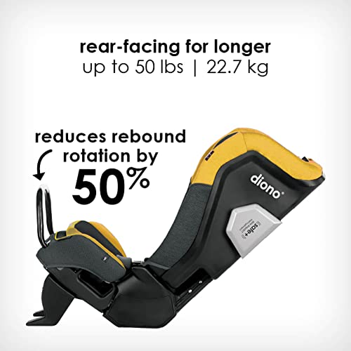 Diono Radian 3QXT 4-in-1 Rear and Forward Facing Convertible Car Seat, Safe Plus Engineering, 4 Stage Infant Protection, 10 Years 1 Car Seat, Slim Fit 3 Across, Yellow Mineral