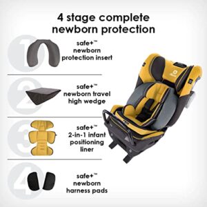 Diono Radian 3QXT 4-in-1 Rear and Forward Facing Convertible Car Seat, Safe Plus Engineering, 4 Stage Infant Protection, 10 Years 1 Car Seat, Slim Fit 3 Across, Yellow Mineral