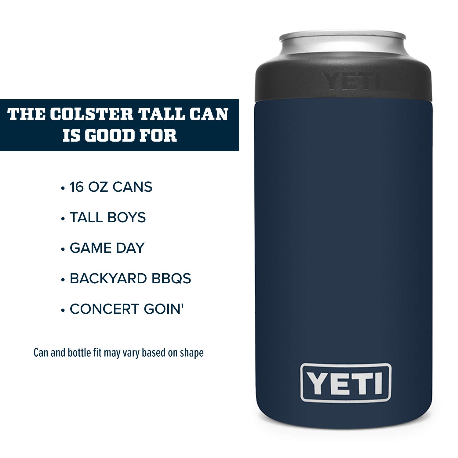 YETI Rambler 16 oz. Colster Tall Can Insulator for Tallboys & 16 oz. Cans, Navy