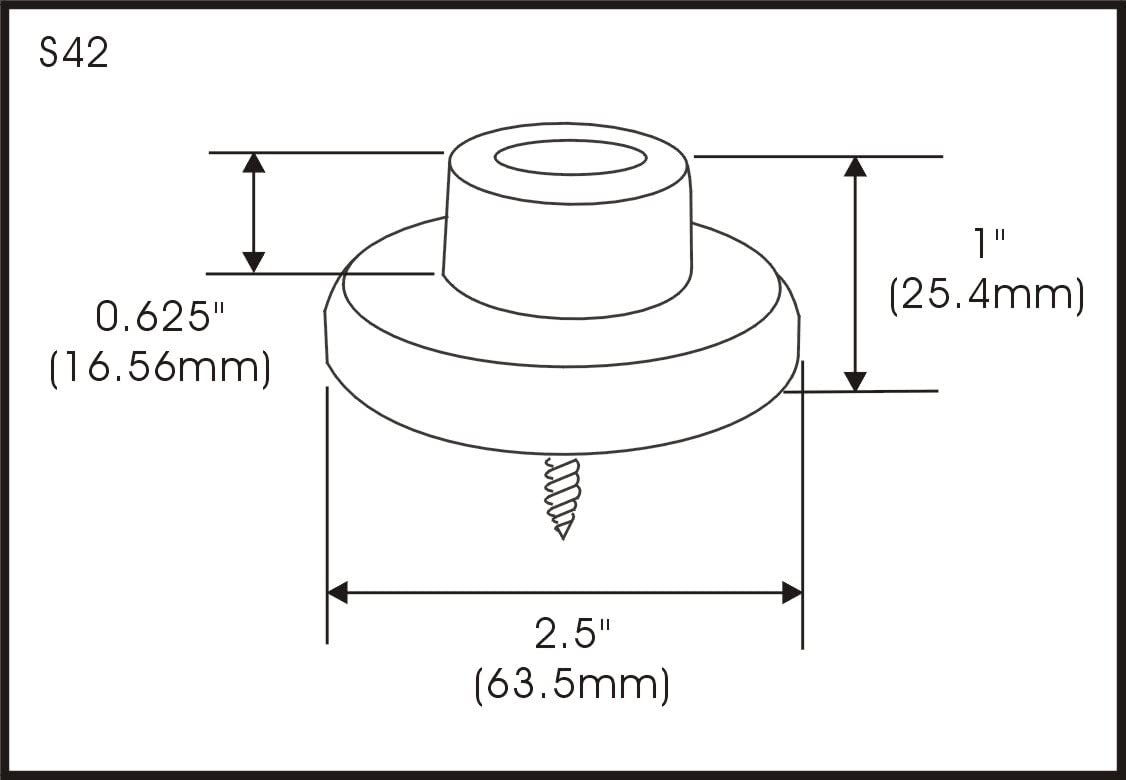 QCAA Stainless Steel Wall Mount Concave Door Stop, 2-1/2" Diameter, ORB Oil Rubbed Bronze, 4 Pack