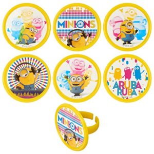 24 Despicable Me Minion Celebrations Cupcake Rings Toppers