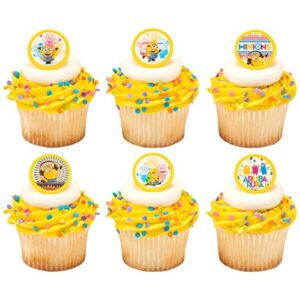 24 despicable me minion celebrations cupcake rings toppers