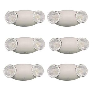 amazon basics led emergency light, ul certified, 6-pack, adjustable two led bug eye head, battery backup, nickel (previously amazoncommercial brand)