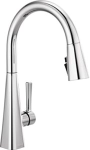 delta faucet lenta brushed nickel kitchen faucet, kitchen faucets with pull down sprayer, kitchen sink faucet, faucet for kitchen sink, magnetic docking spray head, spotshield stainless 19802z-sp-dst