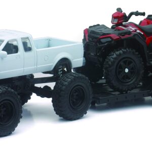 New-Ray Toy Replica 4x4 Lifted Pickup Truck with Polaris Sportsman XP1000 ATV