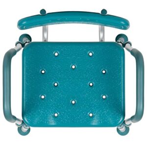 Flash Furniture HERCULES Series 300 Lb. Capacity Adjustable Teal Bath & Shower Chair with Quick Release Back & Arms