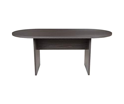 Flash Furniture Jones 6 Foot (72 inch) Oval Conference Table in Rustic Gray