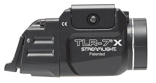 Streamlight 69424 TLR-7 X 500-Lumen Compact Tactical Weapon Light, Includes High, Low Paddle Switches and Key Kit, Black