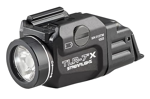 Streamlight 69424 TLR-7 X 500-Lumen Compact Tactical Weapon Light, Includes High, Low Paddle Switches and Key Kit, Black