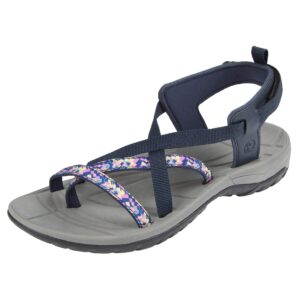 northside women's open toe, navy/multi, 9