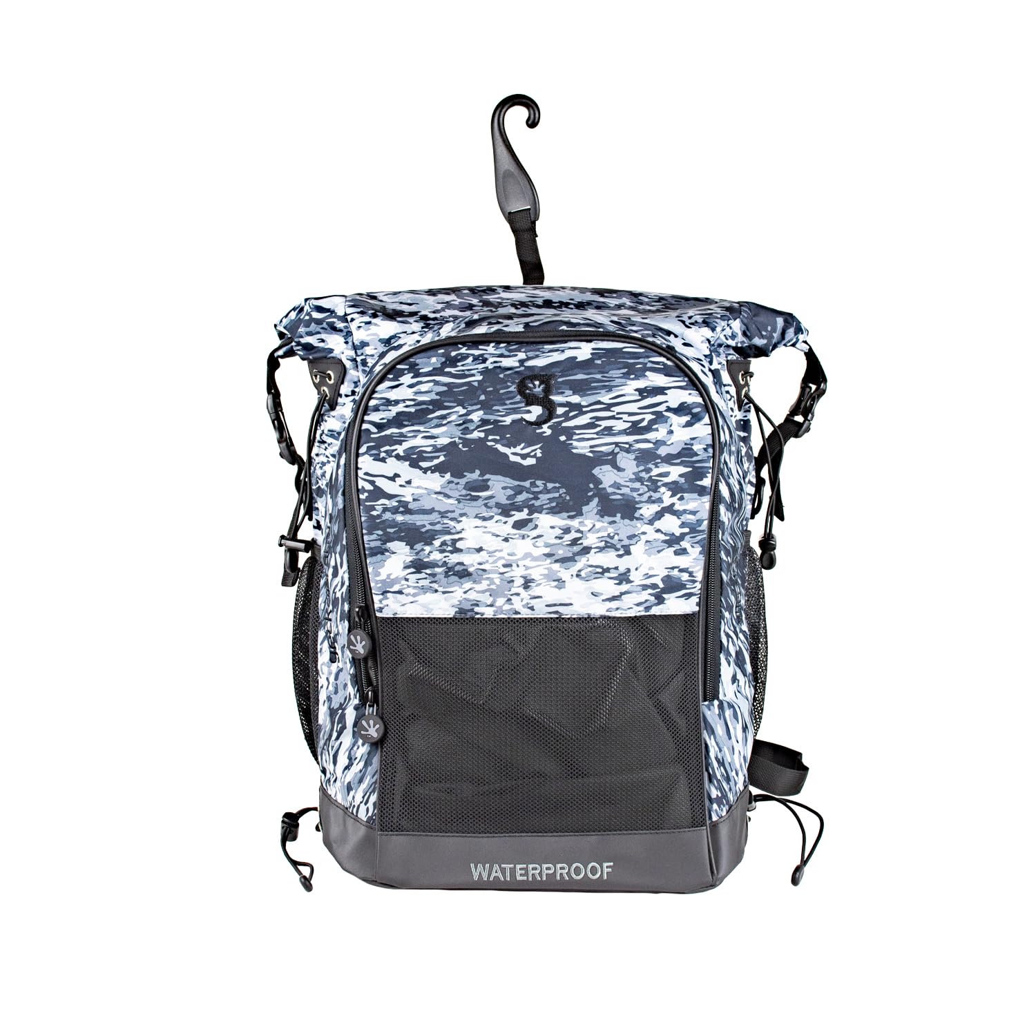 geckobrands Dueler Waterproof 32L Backpack (Artic geckoflage), Use for nearly any sport, 2 compartments, Separate Wet from Dry