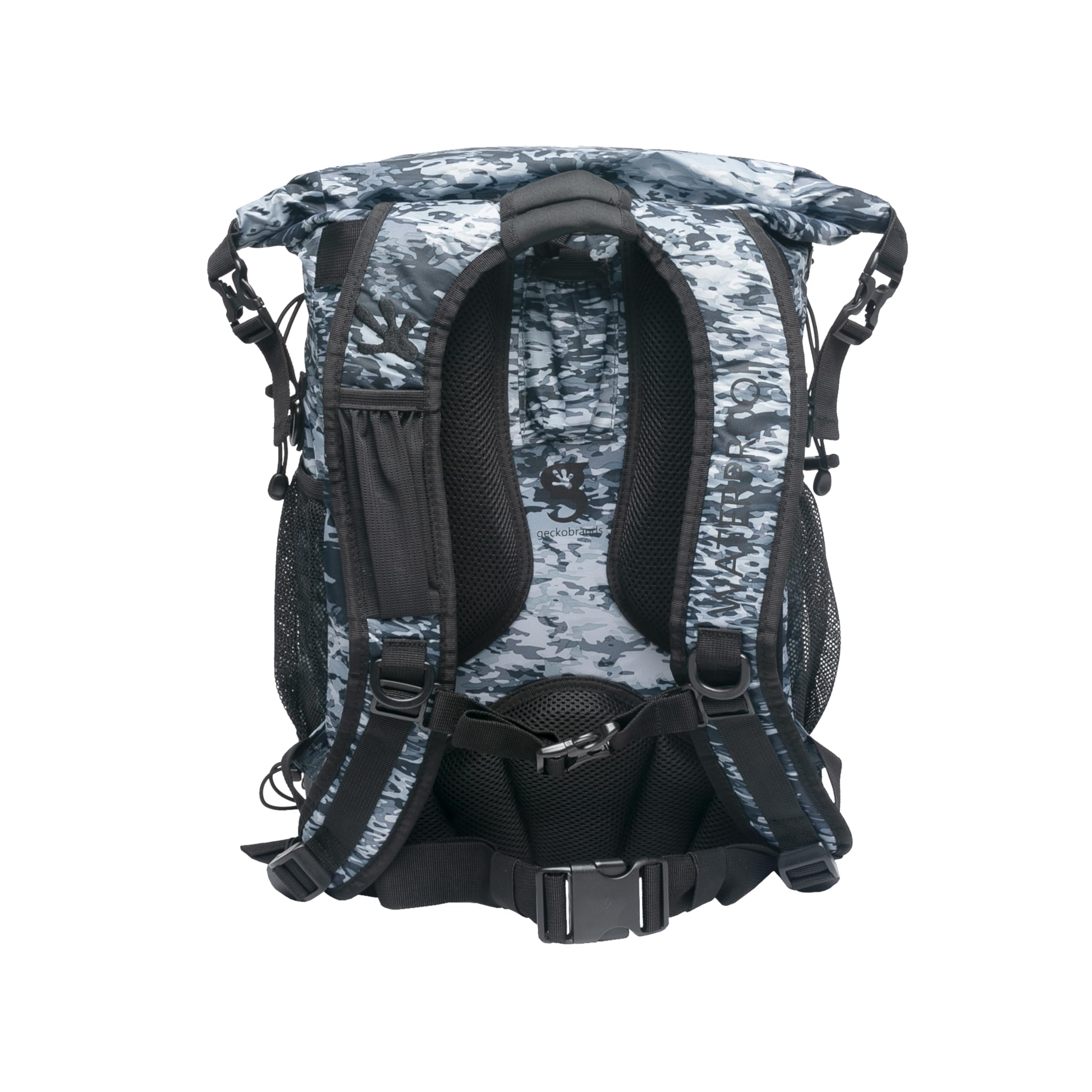 geckobrands Dueler Waterproof 32L Backpack (Artic geckoflage), Use for nearly any sport, 2 compartments, Separate Wet from Dry