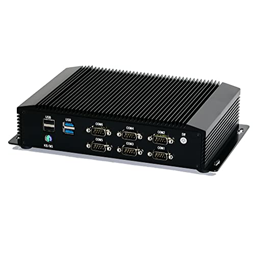 HUNSN Industrial PC, Fanless Mini Computer, IPC, Windows 11 or Linux Ubuntu, 4G, WOL, Watchdog Supported, Intel I5 8250U 8260U, IM06, 2 x LAN, GPIO, 6 x COM RS232 422 485, 8G RAM, 128G SSD