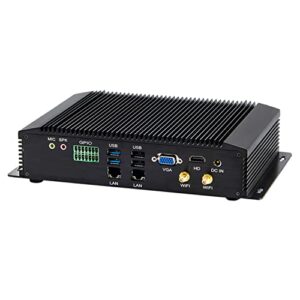 HUNSN Industrial PC, Fanless Mini Computer, IPC, Windows 11 or Linux Ubuntu, 4G, WOL, Watchdog Supported, Intel I5 8250U 8260U, IM06, 2 x LAN, GPIO, 6 x COM RS232 422 485, 8G RAM, 128G SSD