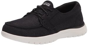 skechers womens boat shoe, black ,7 medium us