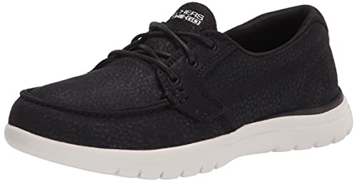 Skechers Womens Boat Shoe, Black ,7 medium US