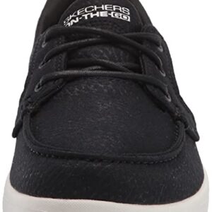 Skechers Womens Boat Shoe, Black ,7 medium US