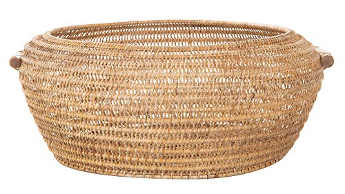 Kouboo Cambria Open Weave Basket, Honey-Brown