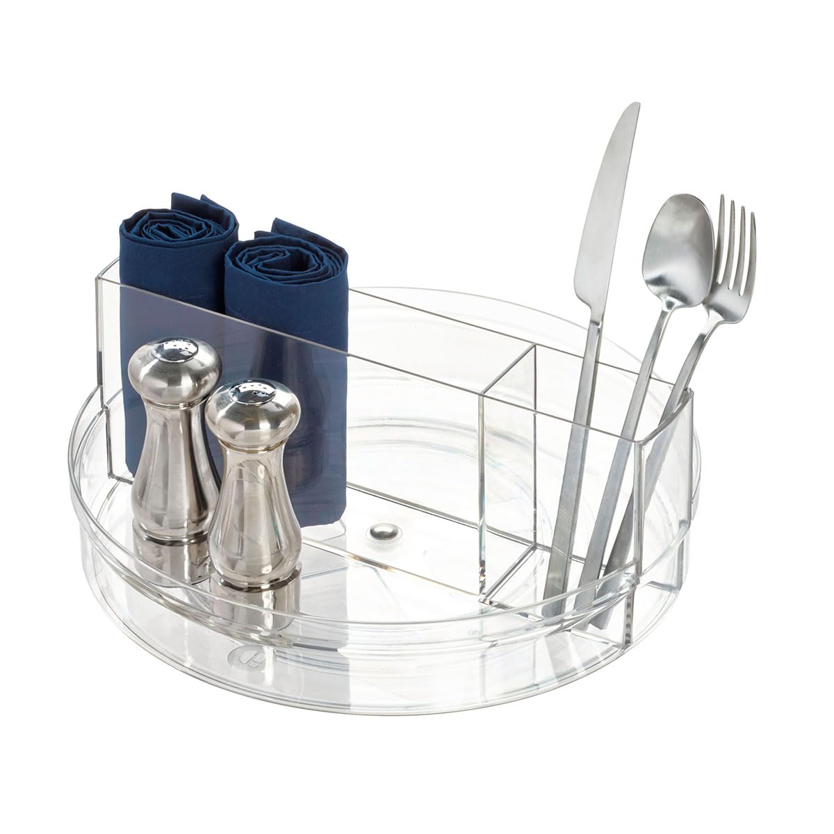 iDesign 71980 Crisp BPA-Free Plastic Rotating Tabletop Organizer, 11.54" x 11.54" x 4.66", Turntable